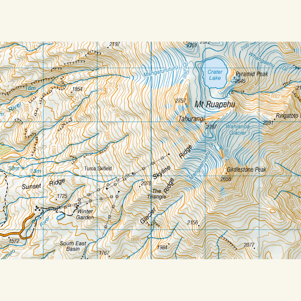 Ohakune and Mount Ruapehu Wall Map - Custom Maps