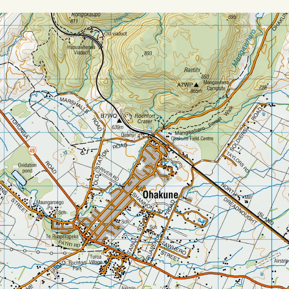 Ohakune and Mount Ruapehu Wall Map - Custom Maps