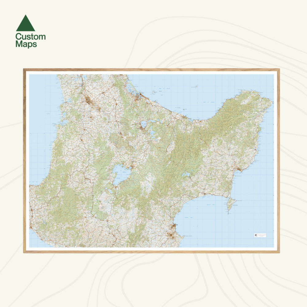 Central North Island - Giant Wall Map – Custom Maps
