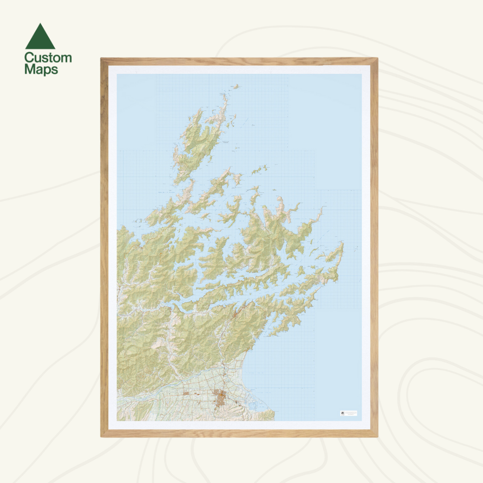 Marlborough Sounds Wall Map - Giant Topo Map – Custom Maps