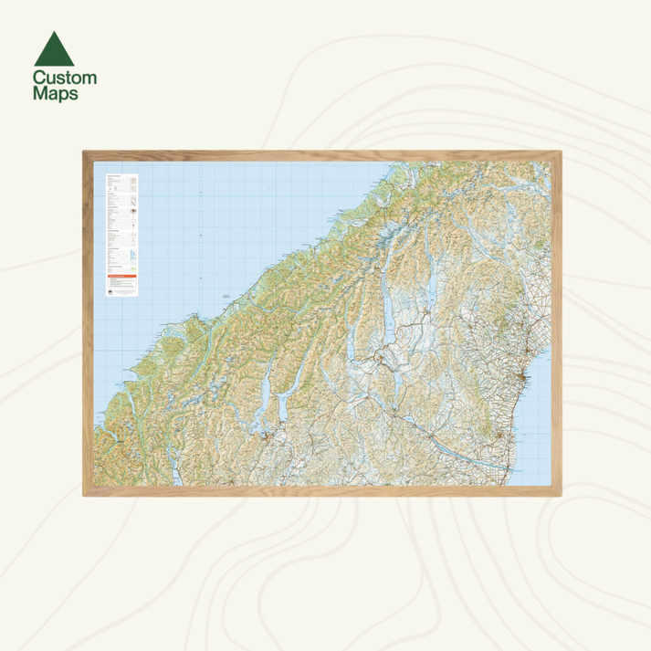 Custom Maps: West Coast and Southern Alps - Wall Map Print