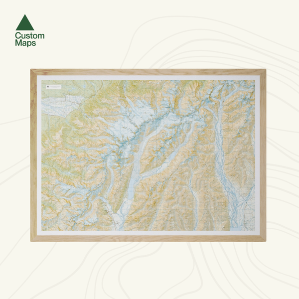 Aoraki Mount Cook Topo Wall Map - New Zealand Maps – Custom Maps